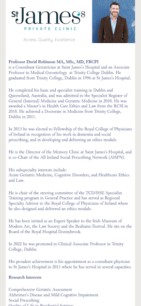 About - Dr David Robinson Consultant Geriatrician